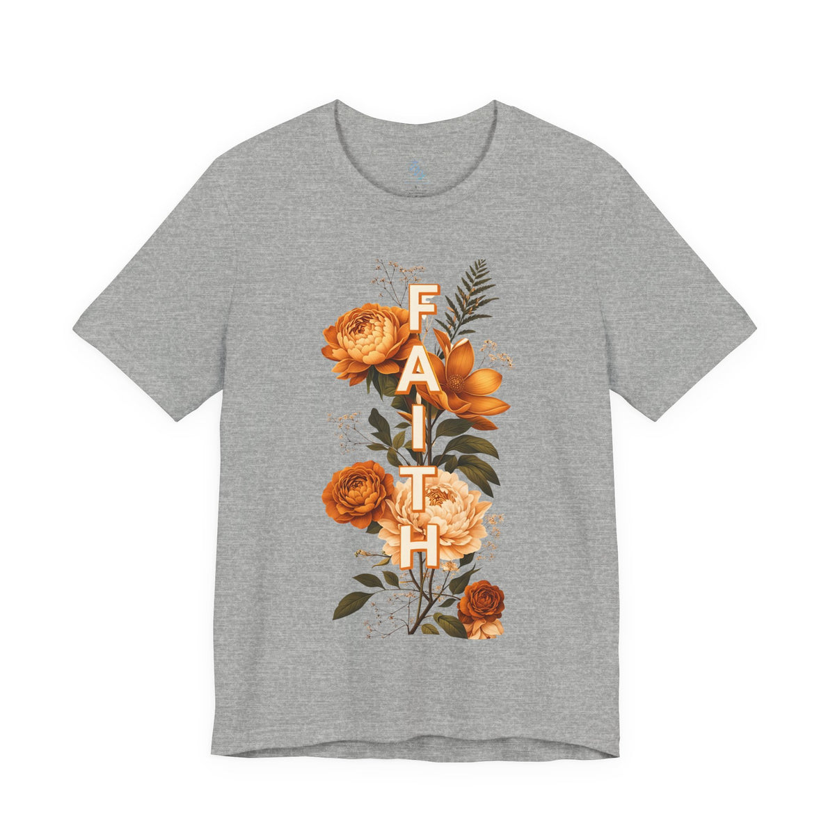 Faith Floral T‑Shirt — Orange Rose Faith Graphic Tee – Davis Designs